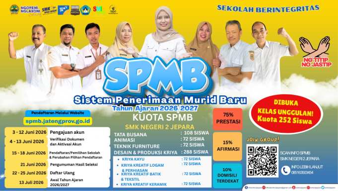Dibuka Kelas Unggulan Kriya dengan Kuota 252 Siswa, SMKN 2 Jepara Akan ...